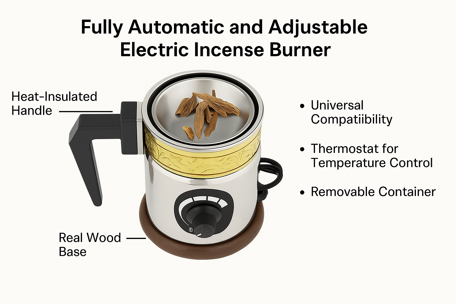 Automatic Electric Incense Bakhoor Burner | Thermostat Control |OUD, W ...